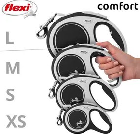 Flexi Comfort S pásek 5m černé / Vodítko
