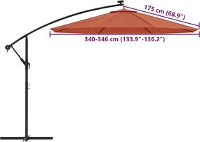 vidaXL Náhradní potah na konzolový slunečník 350 cm [313812] Barva: Písková
