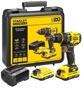Stanley - 18V AKU vrtačka, 2x aku 2,0 Ah Li-ion, nabíječka SFMCD720D2K-QW