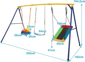 Costway Rám houpačky s houpačkou hnízdo elastická dětská houpačka a dětská