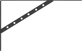 Policové držáky 4 ks 40 x 2,5 x 25 cm černé nerezová ocel 30305