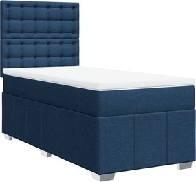 Box spring postel s matrací modrá 90x200 cm textil 3293871