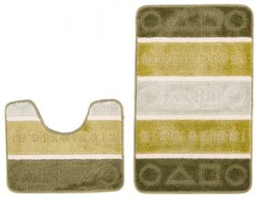 Sada koupelnových koberečků MULTI B5015 figury - zelený