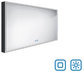 Nimco Černé LED zrcadlo 1400x700 se dvěma dotykovými senzory - ZPC 13008VX-90