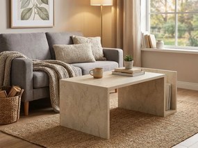 Konferenční stolek NUVAREK, travertine/béžová