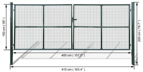 vidaXL Marketos Pletivá zahradní branka 400 x 150 cm