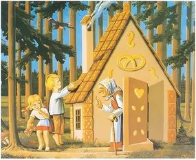 GOKI Dřevěné kostky Pohádky / 20 kostek / od 3 let