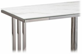 Konzolový stolek AMAGAT 120 cm stříbrný/bílý mramor