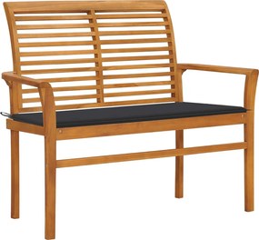 vidaXL Zahradní lavice s poduškou 112 cm masivní teak [3062657] Barva: krémová