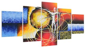 Abstraktní obraz tanečníků (150x80 cm)