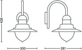 Philips Raindrop 60W bronzová / Venkovní nástěnné svítidlo / E27 / IP4