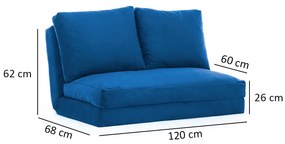 Hanah Home Rozkládací futonová pohovka TAIDA modrá 859FTN1266