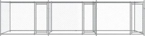 Klec pro psy s dvířky šedá 6 x 2 x 1,5 m pozinkovaná ocel 3209574
