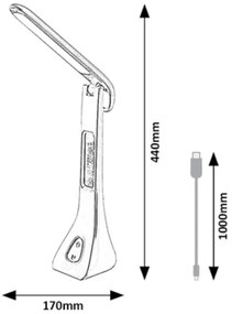 Rabalux 74042 - LED Stmívatelná stolní lampa AMATO LED/7W/5V 4000K bílá
