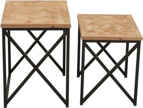 Odkládací stolky v sadě 2 ks z jedlového dřeva 38x51 cm Kickford – Premier Housewares