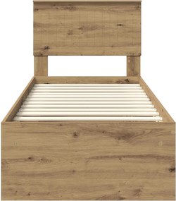 Rám postele Umělecký dub 75 x 190 cm Masivní borové dřevo 3410671
