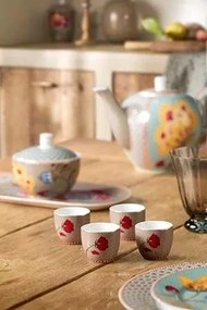 Pip Studio Blooming Tales sada 4 ks porcelánových kalíšků, khaki