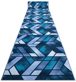 Běhoun pogumovaný ROMBY geometrický modrý Šíře: 100 cm