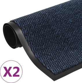 vidaXL Protiprachové obdélníkové rohožky 2 ks všívané 40x60 cm [3051602] Barva: Modrá