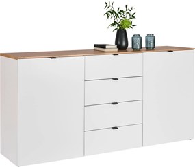 XXXLutz ŠIROKÁ KOMODA, bílá, dub artisan, 180/91/44 cm Hom`in - Široké komody - 002737044112