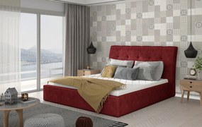 Eltap Čalouněná postel Inge s úložným prostorem Materiál a barva potahu: Dora 63 - červená, Rozměry (cm): 140x200