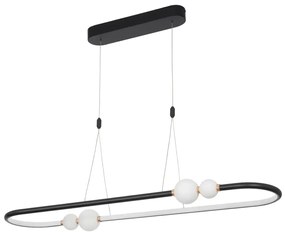 LED lustr Celia 100 černé s dálkovým ovládáním