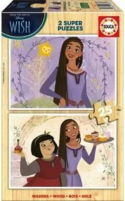 EDUCA Dřevěné puzzle Přání / 2x25 dílků / od 3 let
