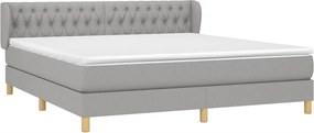 Box spring postel s matrací světle šedá 180 x 200 cm textil 3127061