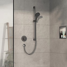 Hansgrohe ShowerSelect Comfort S, termostat pod omítku pro 1 spotřebič, kartáčovaný černý chrom, HAN-15553340