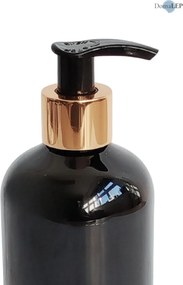 Dávkovač na mýdlo 300 ml černý s černo-zlatou pumpičkou BELA