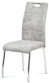 Autronic Moderní jídelní židle jídelní židle, látka stříbrná COWBOY / chrom (HC-486 SIL3)
