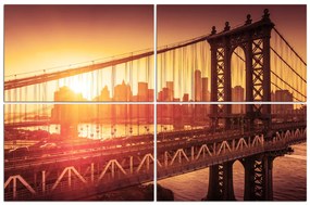 Obraz na plátně - Západ slunce nad Manhattanem 126FD (150x100 cm)