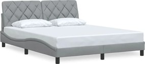 Rám postele bez matrace světle šedý 160 x 200 cm textil 3310608