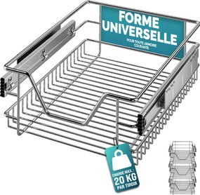 Výsuvný koš do skříňky sada 3 ks 40cm šířka skříňky vnější rozměr