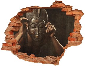 Wallmuralia Díra 3D fototapeta na stěnu Africká maska 90x70 cm
