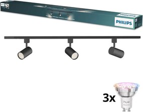 Philips - LED Stm. bodové svítidlo v lišt sys EASYLINK 3xGU10/4,7W/230V 1m černá