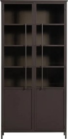 Tmavě hnědá kovová vitrína 99x203x45 cm Exhibit – WOOOD
