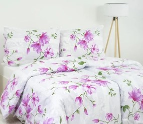Stanex povlečení bavlna lilie fialová (LS226) 140x200+70x90 cm