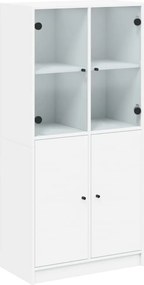 Highboard s dvířky bílý 68 x 37 x 142 cm kompozitní dřevo 3295864