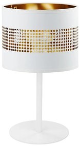 TK Lighting Stolní lampa TAGO 1xE27/15W/230V bílá/zlatá TK5056