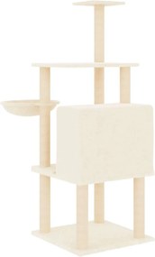 Škrabadlo pro kočky se sisalovými sloupky krémové 132 cm 171726
