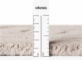 Světle šedý ručně tkaný vlněný kulatý koberec ø 200 cm Arcura – Vikosa