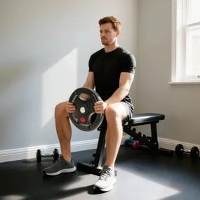 SPORTNOW Sada kotoučů 20 kg s otvorem 5 cm a 3 úchopy, ocel s plastovým povrchem, černá