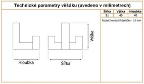 In-Design Nábytkový věšák AYA dvojitý imitace nerezi