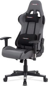 Kancelářská židle houpací mech., plast. kříž, šedá + černá látka – opěrák 90°–180° Šedá