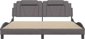 Rám postele Viana s LED bez matrace šedý 180 x 200 cm 3214039