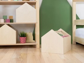 Benlemi Dřevěný úložný box HOUSE ve tvaru domečku Zvolte barvu: Transparentní vosková lazura matná