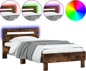 vidaXL Rám postele s čelem a LED osvětlením 100 x 200 cm [838712] Barva: kouřový dub