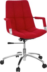 XXXLutz OTOČNÁ ŽIDLE, plochá tkanina, červená, barvy stříbra MID.YOU - Online Only kancelářské židle - 001918025204