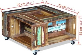 vidaXL Konferenční stolek masivní recyklované dřevo 70x70x35 cm [243306]